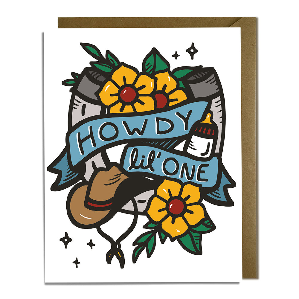 Howdy Lil' One Tattoo Baby Card – Kat French Design