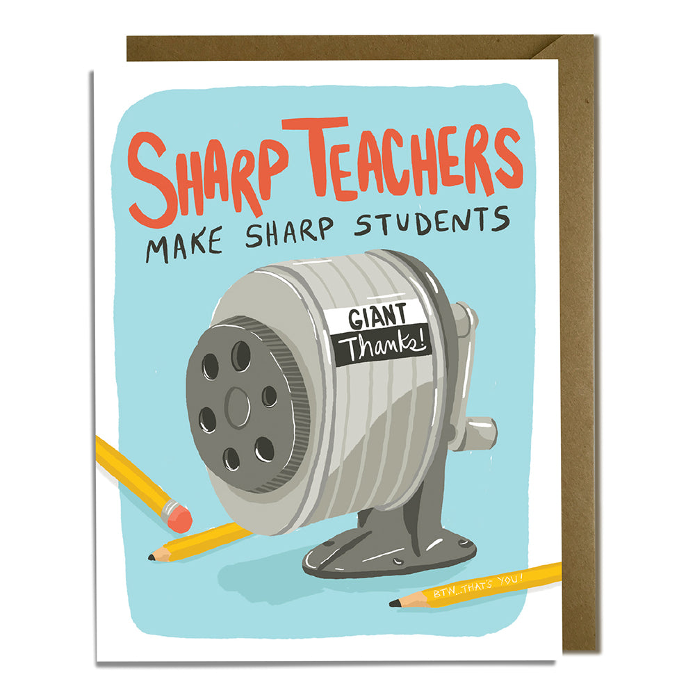 Sharp Teachers Thank You & Appreciation Card – Kat French Design