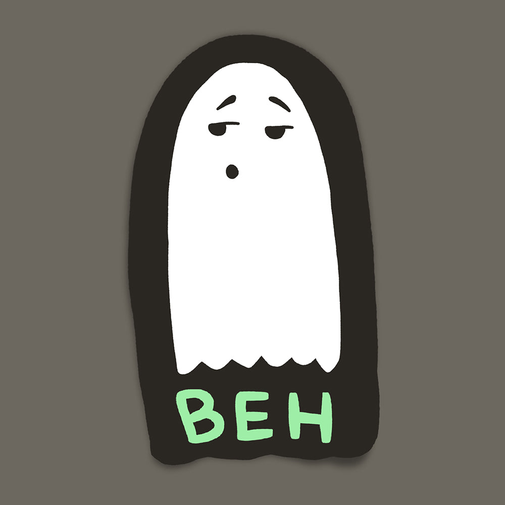 Beh Apathetic Ghost Sticker – Kat French Design