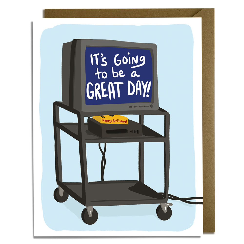 TV Cart Birthday Card – Kat French Design